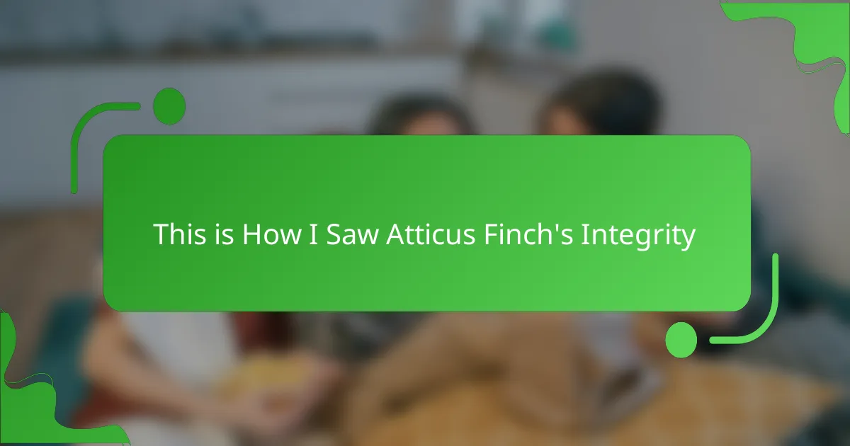This is How I Saw Atticus Finch's Integrity - 3minutes-film.com